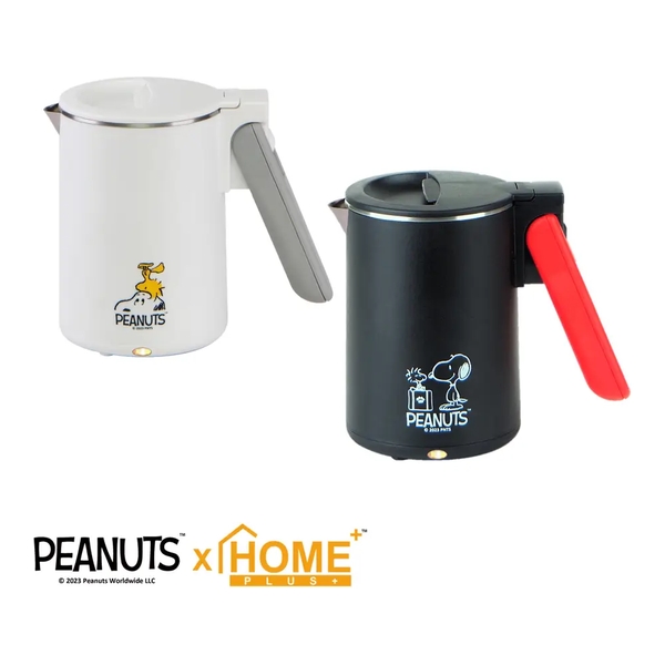 SNOOPY Authorized product 0.6L Double Wall Travel Kettle (Dual voltage ...
